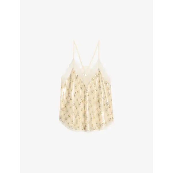 Zadig&Voltaire Christy Sequin-print Cami Top - Vanille