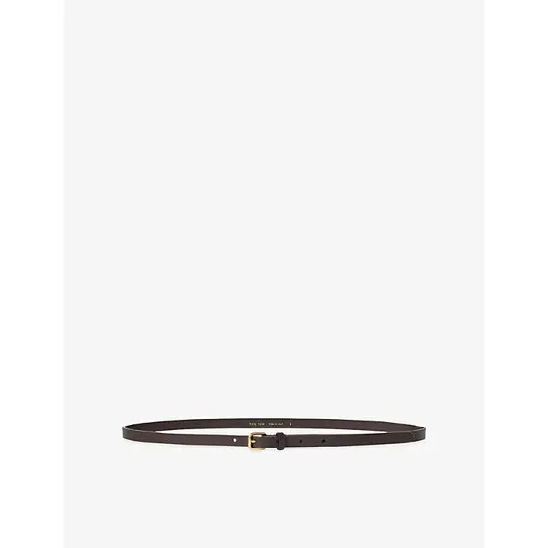 THE ROW Mini Leather Belt - Dark Brown Ang