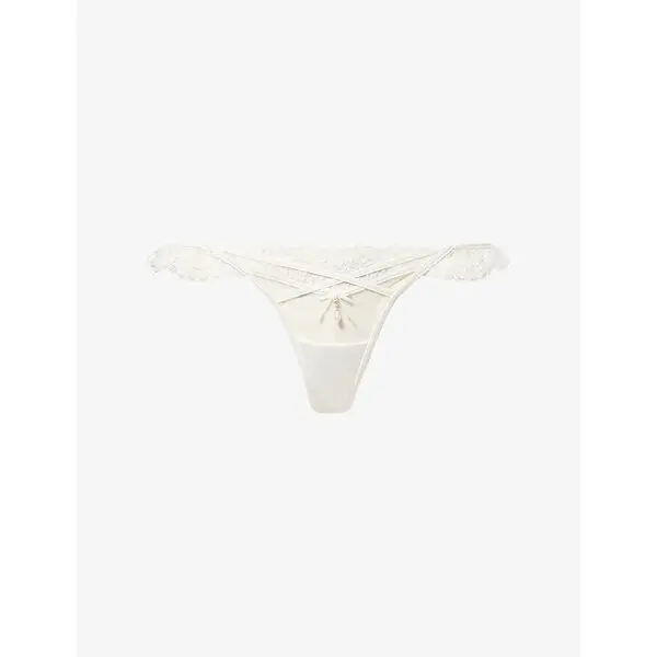 Lounge Bridal Penelope Lace Thong - White