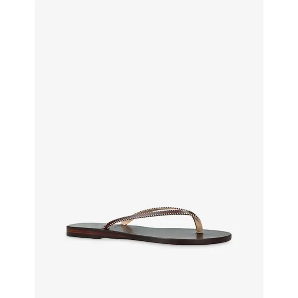 ANCIENT GREEK SANDALS Saionara Stitch Leather Sandals - Brown
