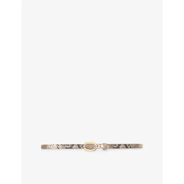 Maje Python-effect Leather Belt - Natural Snake Print