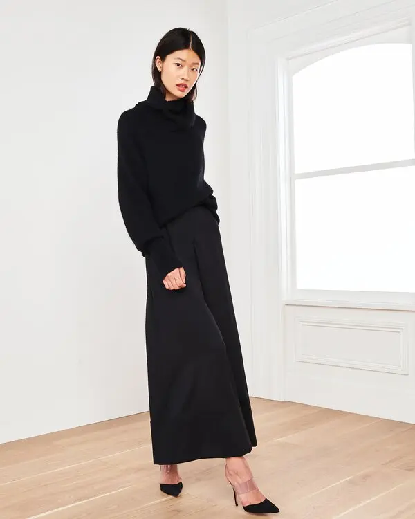 Quince Alpaca Turtleneck Sweater - Black