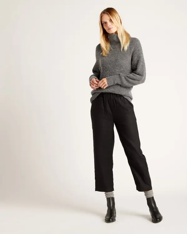 Quince Alpaca Turtleneck Sweater - Charcoal