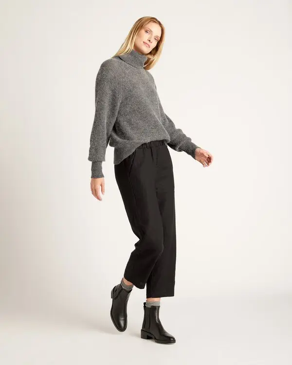 Quince Alpaca Turtleneck Sweater - Charcoal