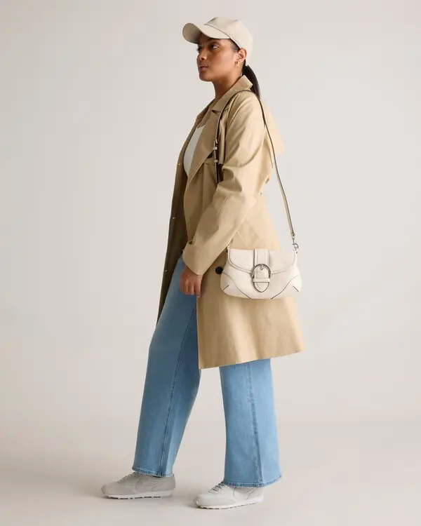 Quince Italian Leather Buckle Detail Shoulder Bag