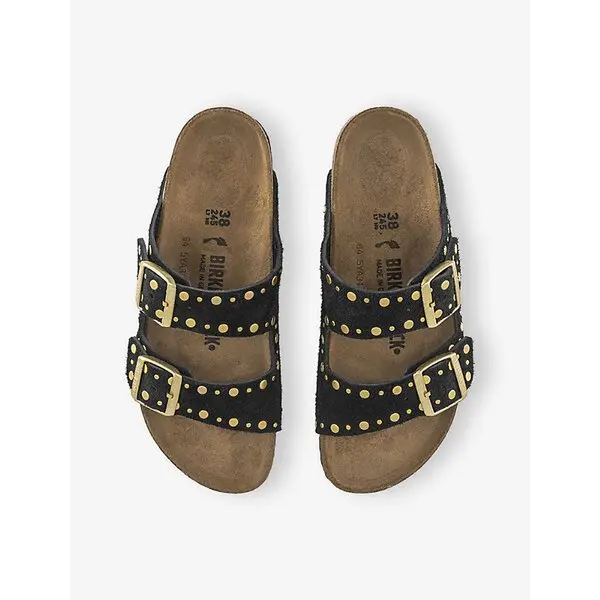 BIRKENSTOCK Arizona Two-strap Suede Sandals - Black Rivet