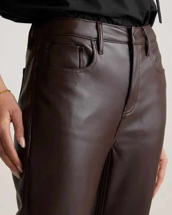 Quince Vegan Leather Straight Leg Pants