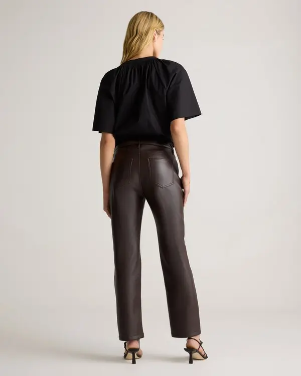 Quince Vegan Leather Straight Leg Pants