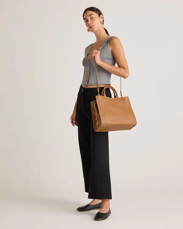 Quince Italian Leather Medium Convertible Satchel