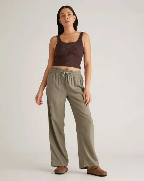 Quince Vintage Wash Tencel Wide Leg Pants