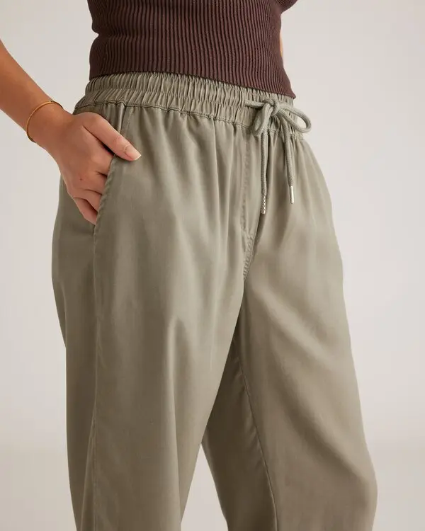 Quince Vintage Wash Tencel Wide Leg Pants