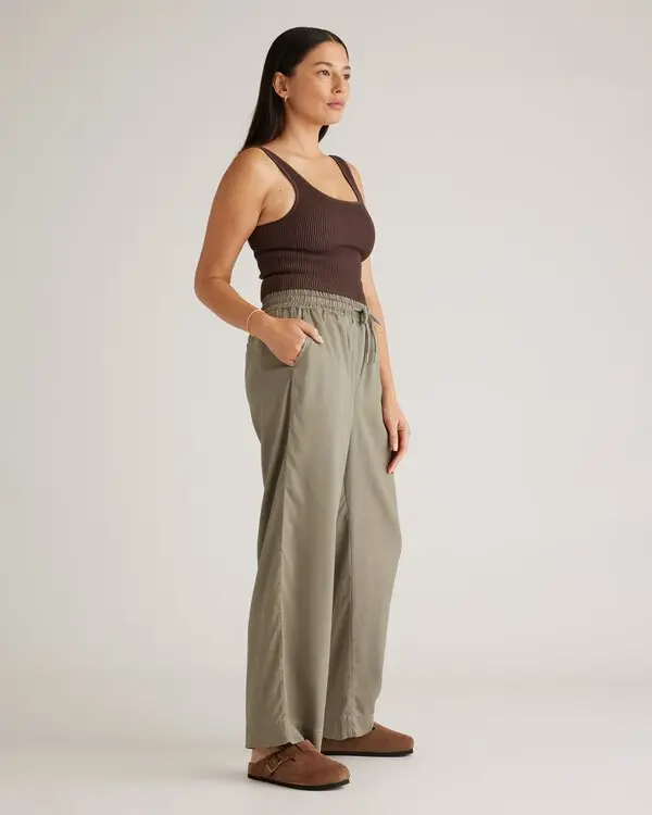 Quince Vintage Wash Tencel Wide Leg Pants