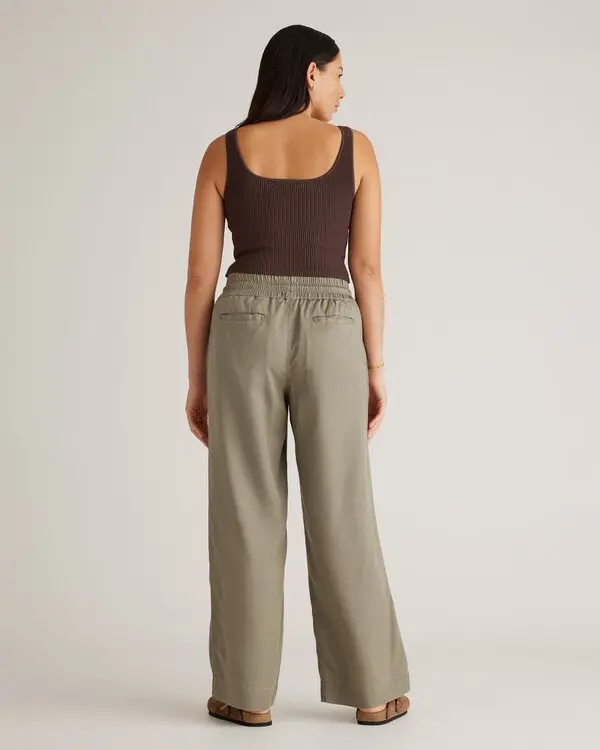 Quince Vintage Wash Tencel Wide Leg Pants