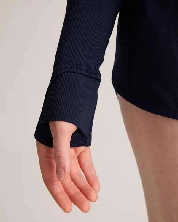 Quince Seamless Waist-length Long Sleeve Top