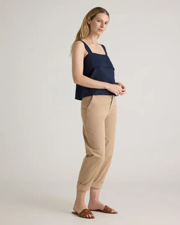 Quince 100% European Linen Square Neck Tank Top