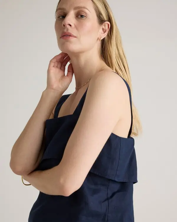 Quince 100% European Linen Square Neck Tank Top