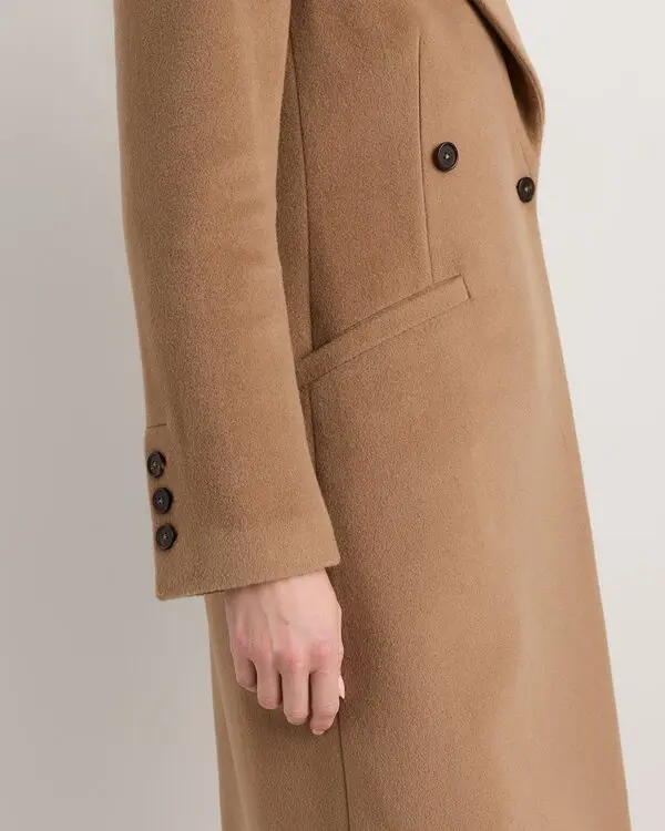 Quince Wool Cashmere Tailored Long Coat - Mocha Brown