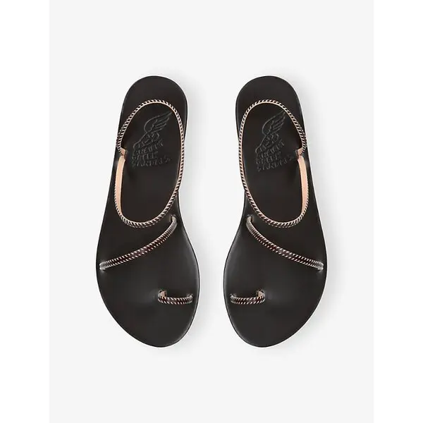 ANCIENT GREEK SANDALS Eleftheria Stitch Leather Sandals - Brown