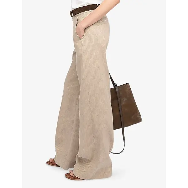 Zadig&Voltaire Panol Wide-leg Striped Trousers - Cookie