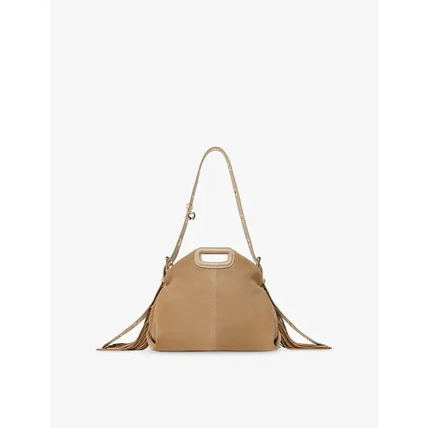 Maje Miss M Suede Shoulder Bag - Camel