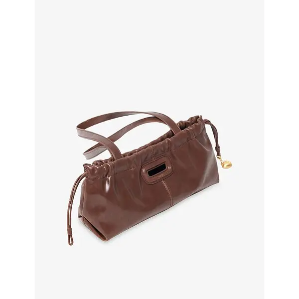 Maje Milpli Leather Shoulder Bag - Brown