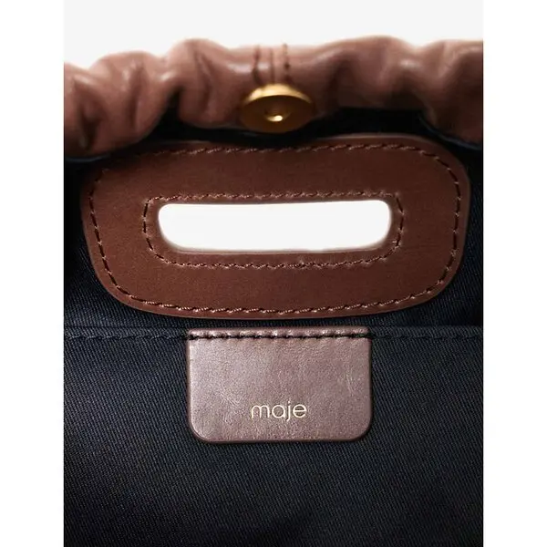 Maje Milpli Leather Shoulder Bag - Brown