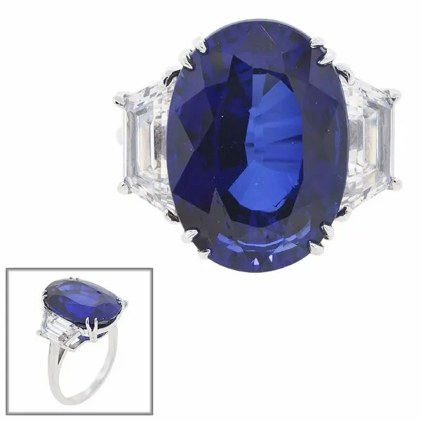 FANTASIA BY DESERIO 14k Ring With Sapphire And Zirconia - White Gold