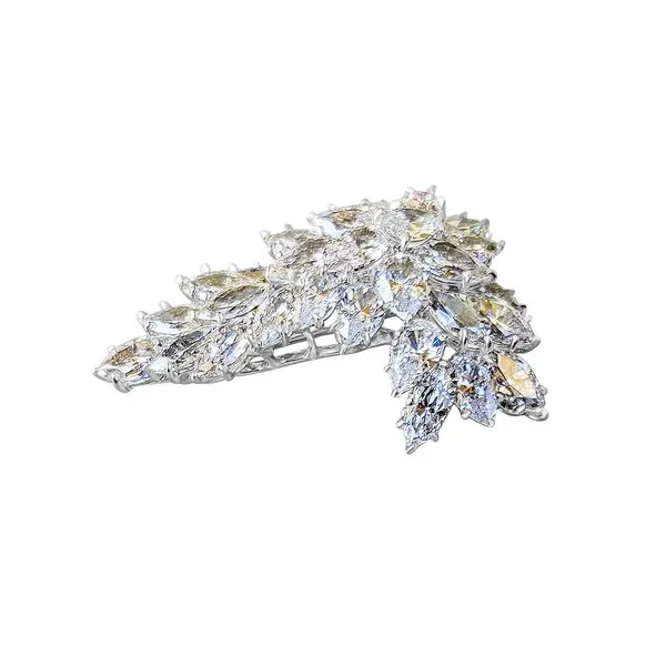 FANTASIA BY DESERIO Flowing Cluster Brooch - White Gold Plated
