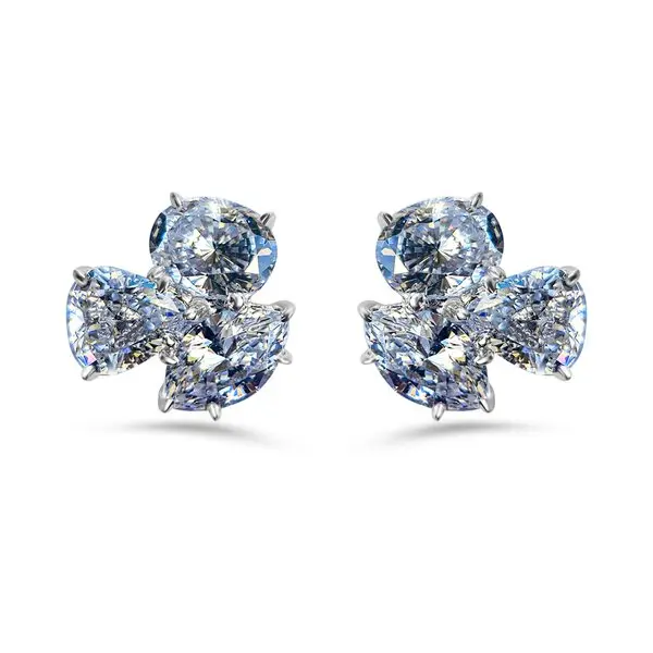 FANTASIA BY DESERIO Stud Earrings 9tcw - White Gold