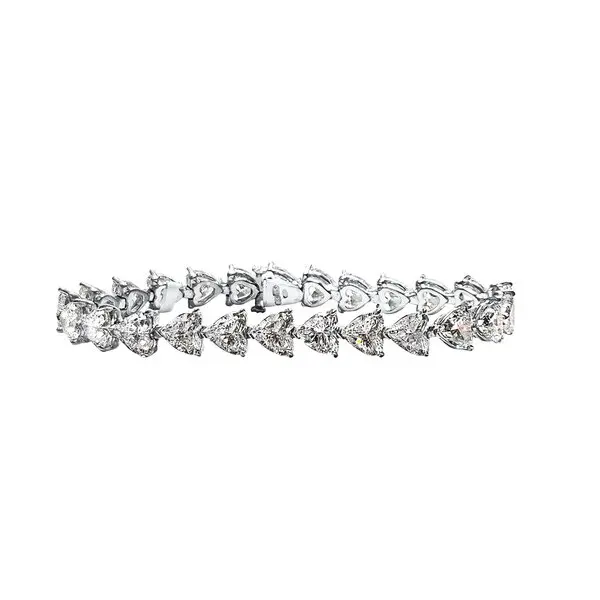 FANTASIA BY DESERIO 1.5ct Sideway Heart Bracelet - White Gold Plated