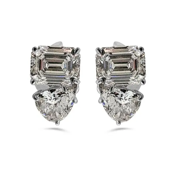 FANTASIA BY DESERIO Toi Et Moi Stud Earrings - White Gold
