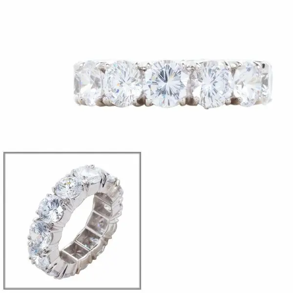 FANTASIA BY DESERIO 8ct Round Stone Eternity Band - White Gold