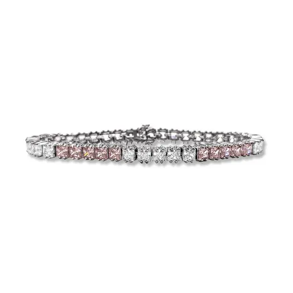 FANTASIA BY DESERIO 3.5mm Square Bracelet - White Gold Plated