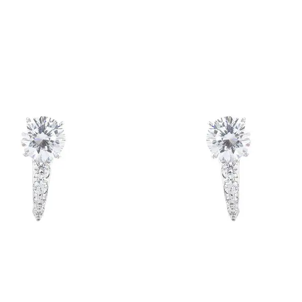 FANTASIA BY DESERIO Studs With Trailing Stones Earrings - Yellow Gold Plated