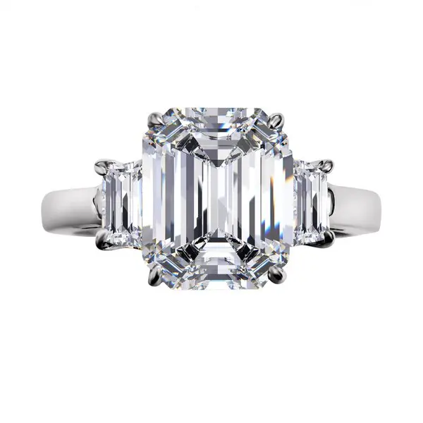 FANTASIA BY DESERIO Emerald Cut Simulated Diamond Ring - Yellow Gold