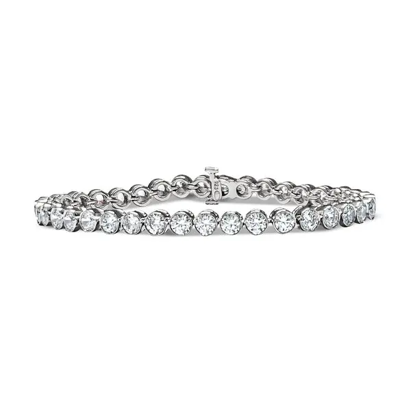 FANTASIA BY DESERIO Round Brilliant Simulated Diamond Tube Bracelet - Yellow Gold Plated