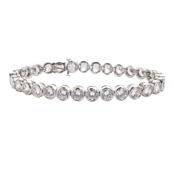 FANTASIA BY DESERIO Bracelet Tube Set - White Gold Plated