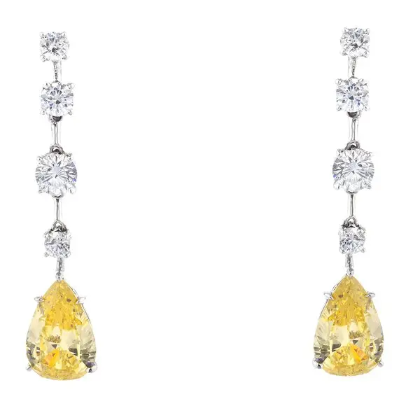 FANTASIA BY DESERIO Multi-stone Drop Earrings - Yellow Gold Plated