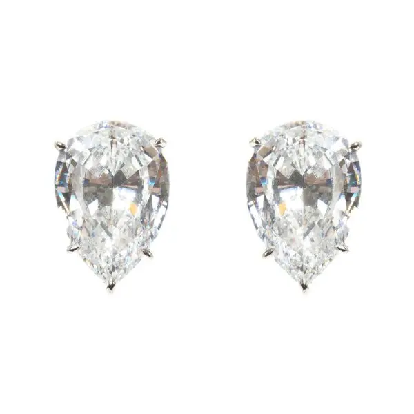 FANTASIA BY DESERIO 11ct Pear Shape Stud Earrings - Yellow Gold Plated