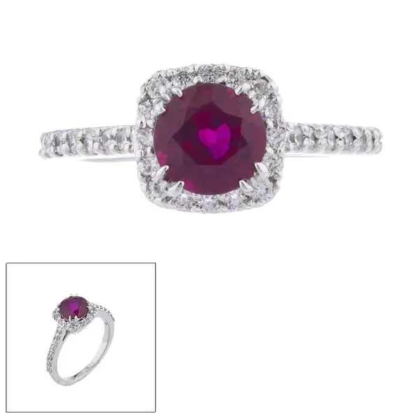 FANTASIA BY DESERIO 1.95 Tcw Ruby And Micro Pavé Ring - White Gold
