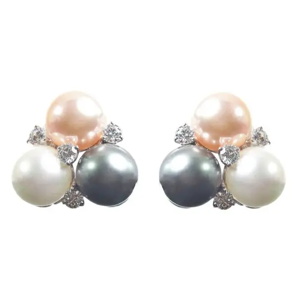 FANTASIA BY DESERIO Pearl Earrings - Yellow Gold Plated