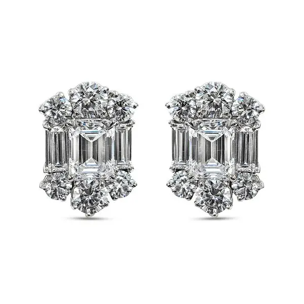FANTASIA BY DESERIO Round Earrings E65t/cz - White Gold Plated
