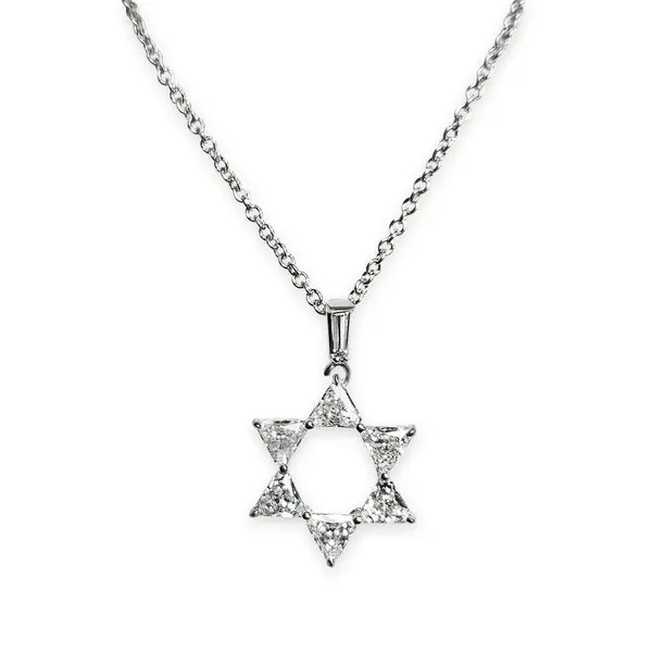 FANTASIA BY DESERIO Star Of David Pendant - White Gold Plated