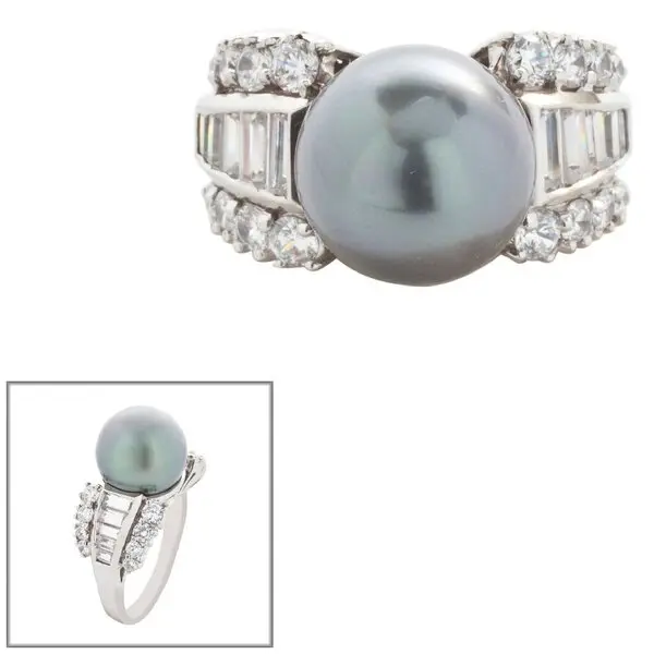 FANTASIA BY DESERIO Ring With Pearl And Zirconia - Yellow Gold