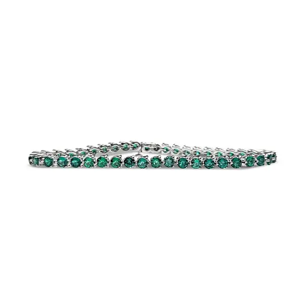 FANTASIA BY DESERIO Emerald Tennis Bracelet - White Gold Plated