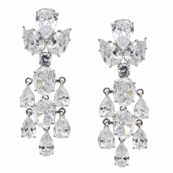FANTASIA BY DESERIO Earring Ef657/cz - White Gold Plated