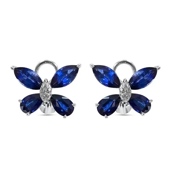 FANTASIA BY DESERIO Butterfly Stud Earrings - Yellow Gold Plated