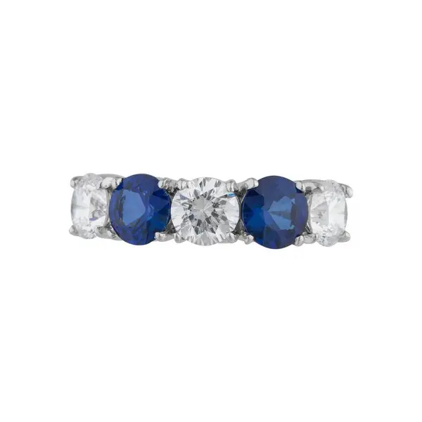 FANTASIA BY DESERIO Sapphire Five Stone Band - Yellow Gold