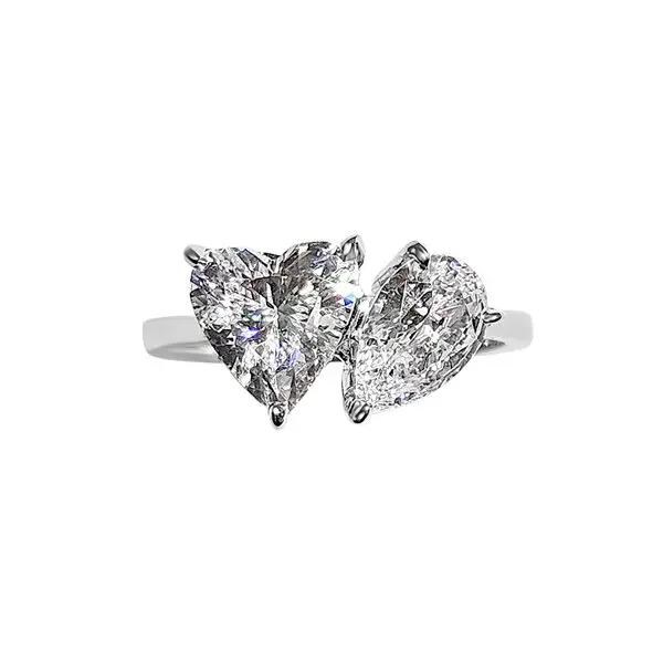 FANTASIA BY DESERIO Heart And Pear-cut Ring - White Gold