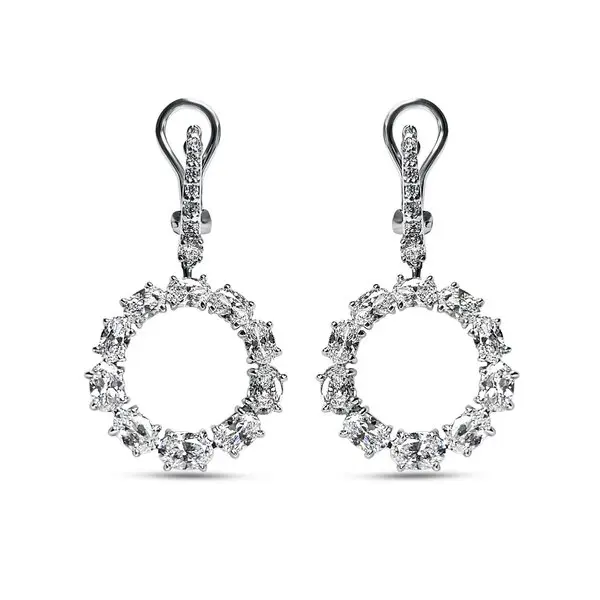 FANTASIA BY DESERIO Drop Earrings Ef1347/cz - White Gold Plated